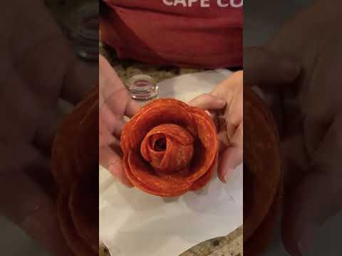 Pepperoni Rose for your Charcuterie Board! #HookedandRooted #pepperonirose #charcuterie