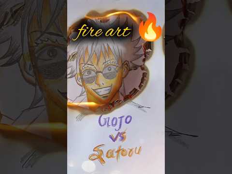 "Gojo x Sukuna Fire Art ✨🔥 Easy Drawing in Minutes!"#fireart #jjk #gojo #drawing #viralvideo #shorts