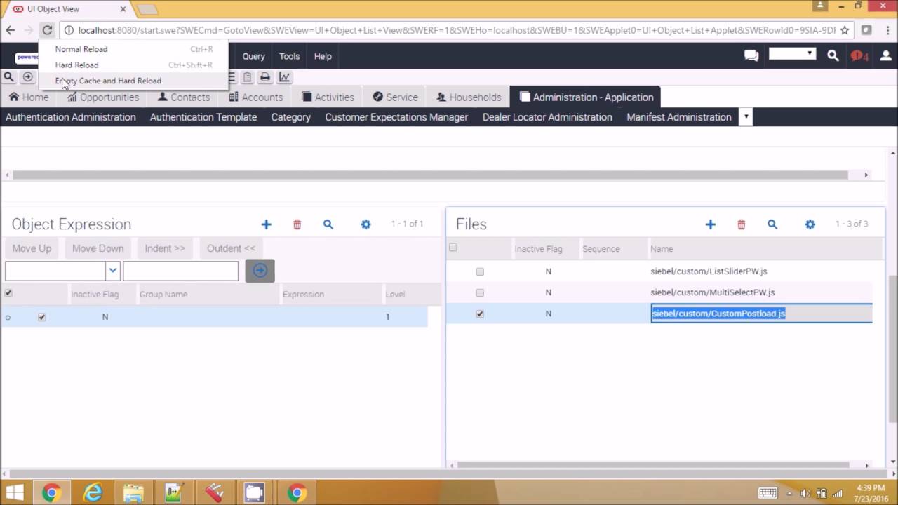 Learning Siebel Open UI - Debugging Application Level Files (Postload, Plugin Wrapper etc)