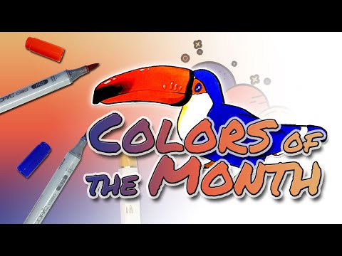 June Colors of the Month + Art Addicts Alliance Color Challenge Toucan in Copics