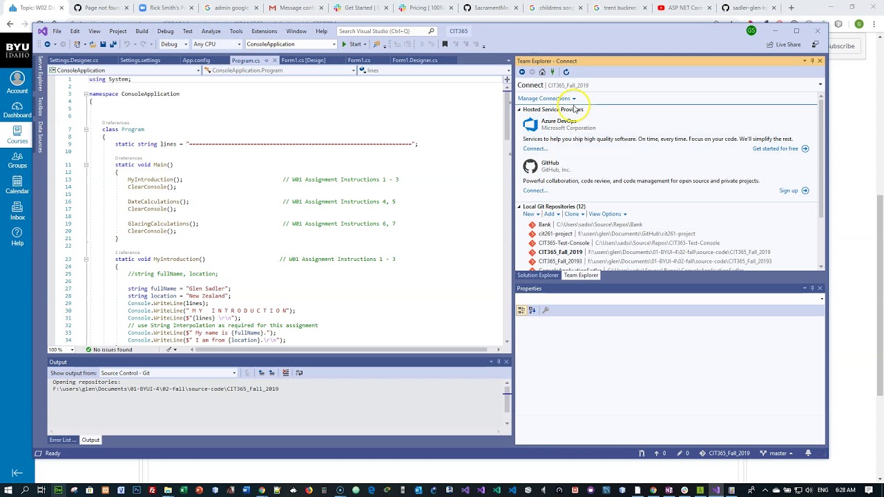 VS2019-GitHub Sign-in