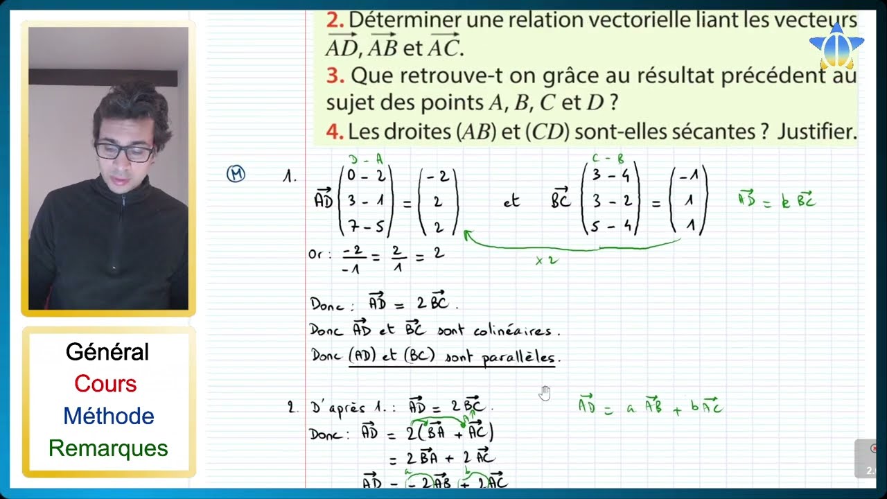 📝PDF |  EXO TYPE  DS 9 | Vecteurs, droites et plans de l'espace