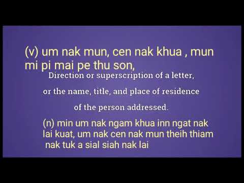 Address Meaning in English Ngawn Dictionary address = um nak mun, cen nak ngam khua inn tep teh nak