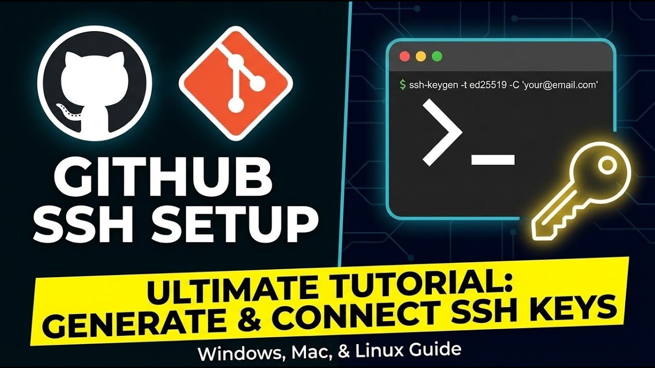 4. How to Install Git and Setup GitHub SSH Authentication on Windows - Git, SSH & Git Bash Tutorial