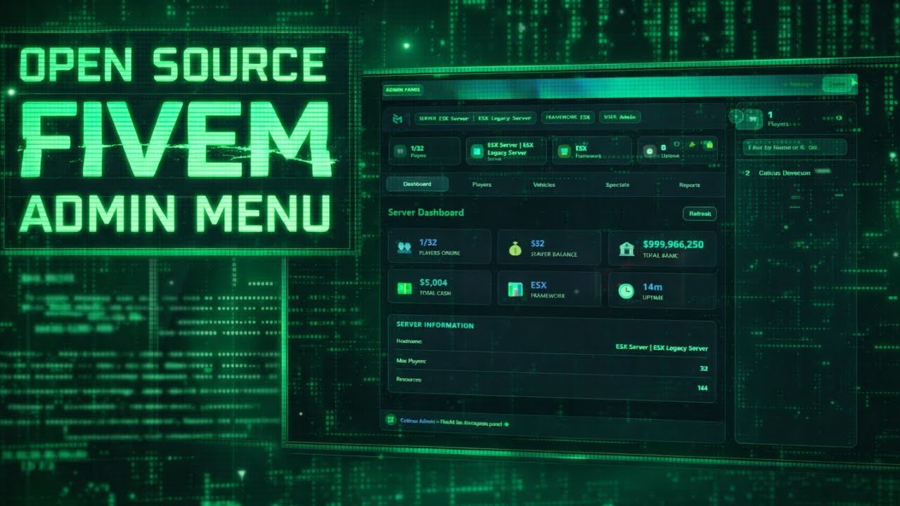 Fivem Admin Menu | Open Source | ESX, QBcore & Qbox