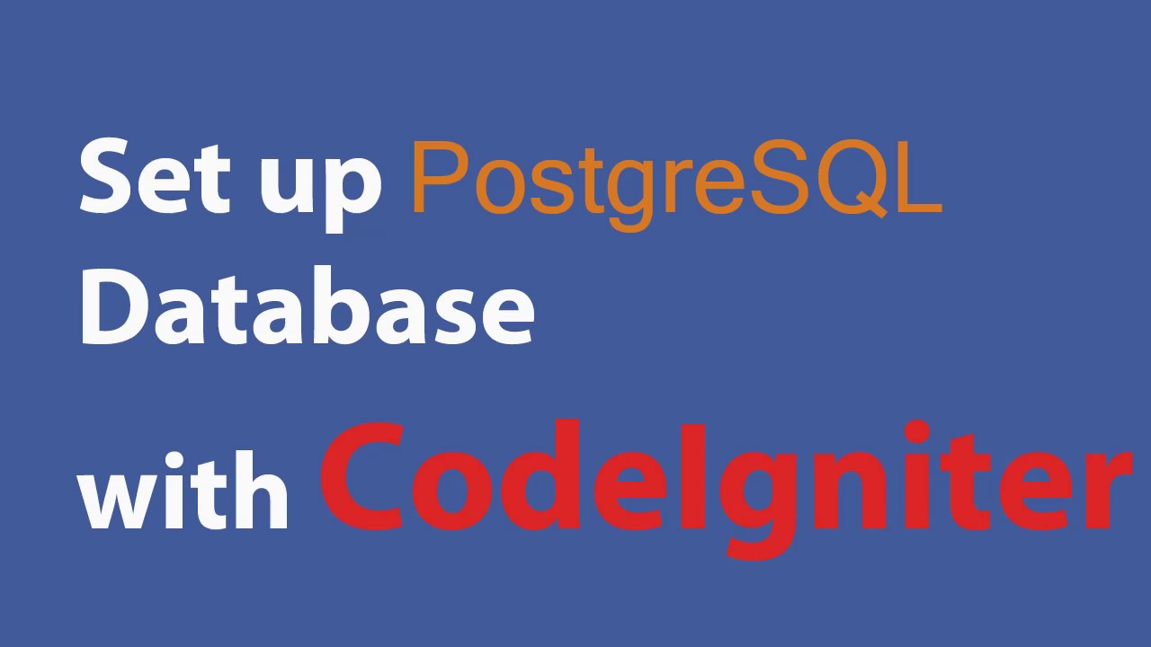 How to connect PostgreSQL with CodeIgniter