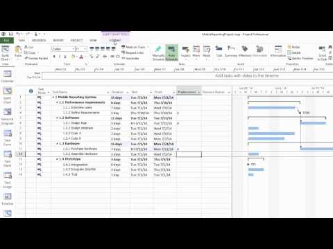 MS Project 2013 7 Enter predecessors to develop a project network