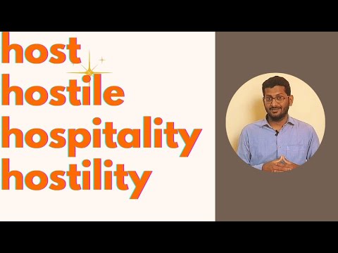 confusing words in English | Hospitaliy and hostility | host and hostile