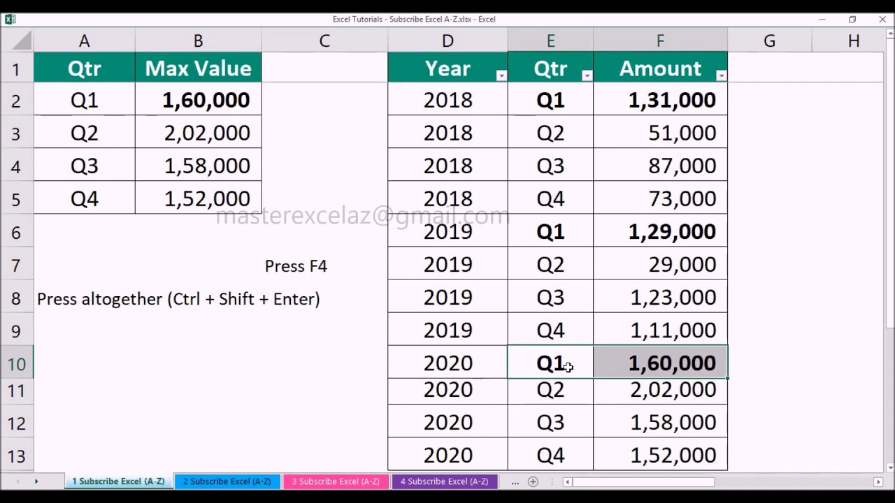 Advanced max if condition in excel