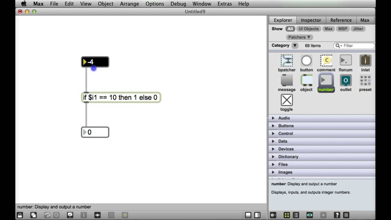 Max MSP V6 Tutorial 19 - If then else