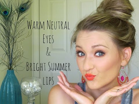 Warm Neutral Eyes & Bright Summer Lips!