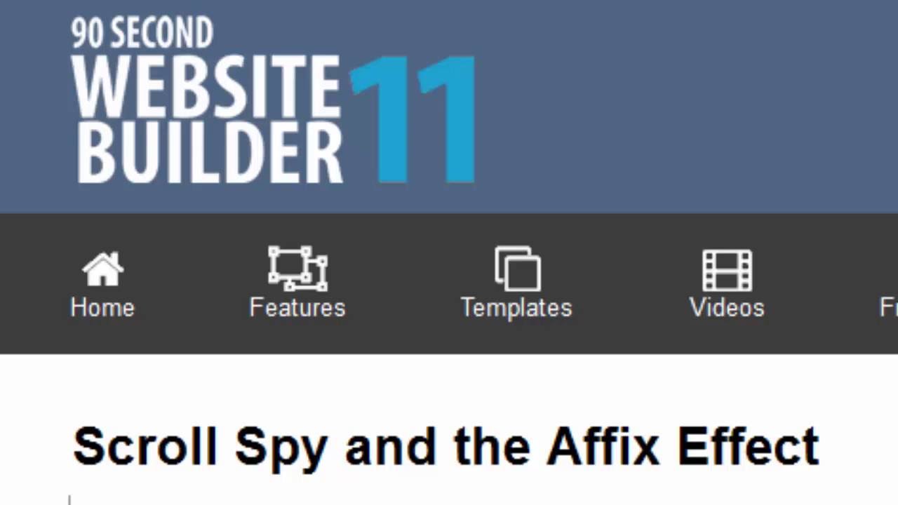 ScrollSpy , Affix and Smooth Scrolling in 90 Second Website Builder