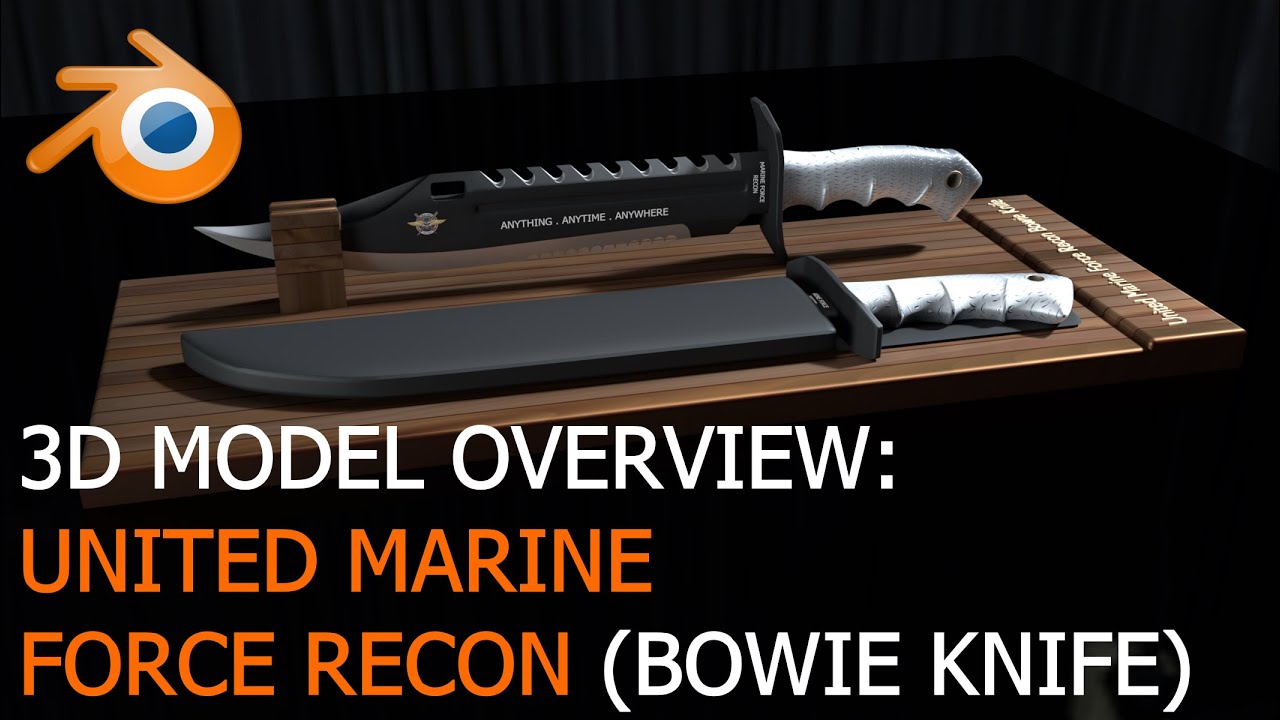 Recon Bowie Knife - Render Preview