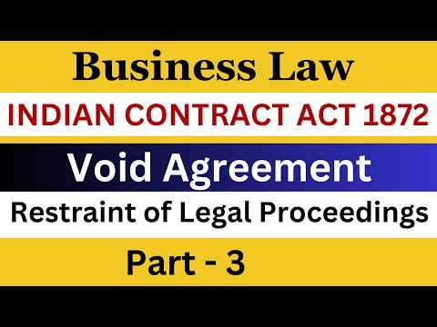 Void Agreement – Restraint of Legal Proceedings Video Lecture - Crash Course for Judiciary Exams