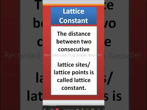 Lattice constant #utubeshorts