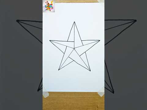 How to Draw a 3D Five-Pointed Star | Easy Optical Illusion Art #3DStarDrawing#OpticalIllusionArt