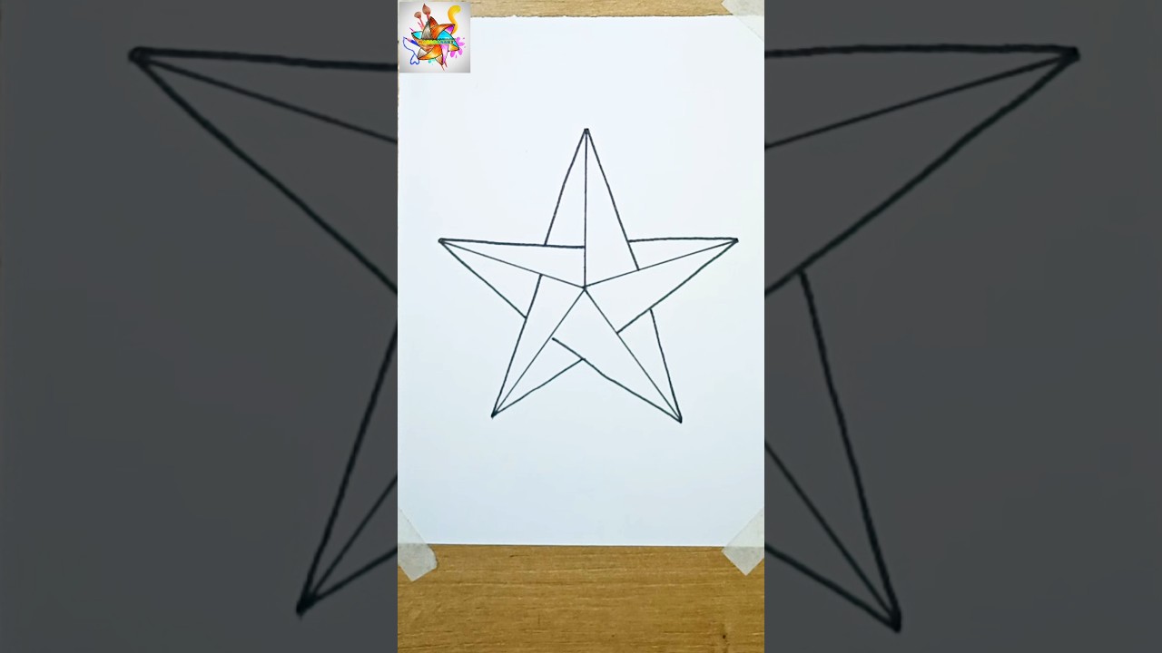 How to Draw a 3D Five-Pointed Star | Easy Optical Illusion Art #3DStarDrawing#OpticalIllusionArt