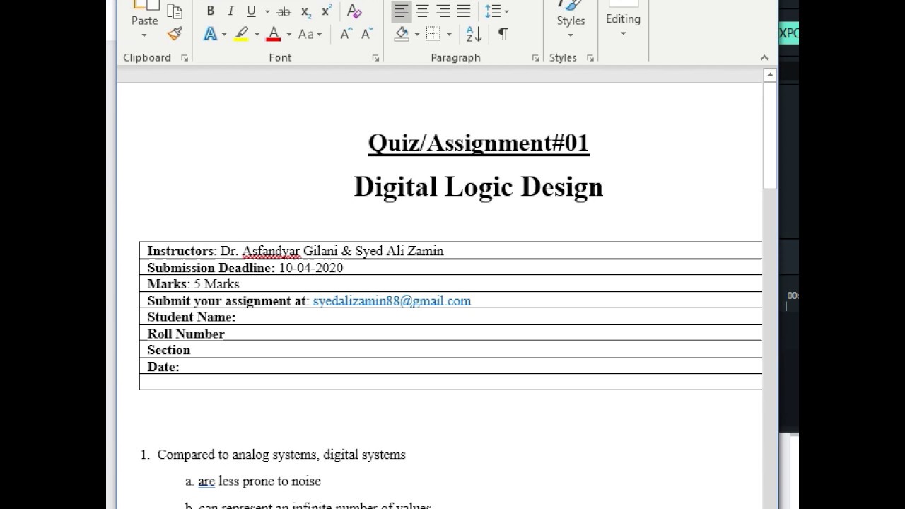 DLD Assignment# 01