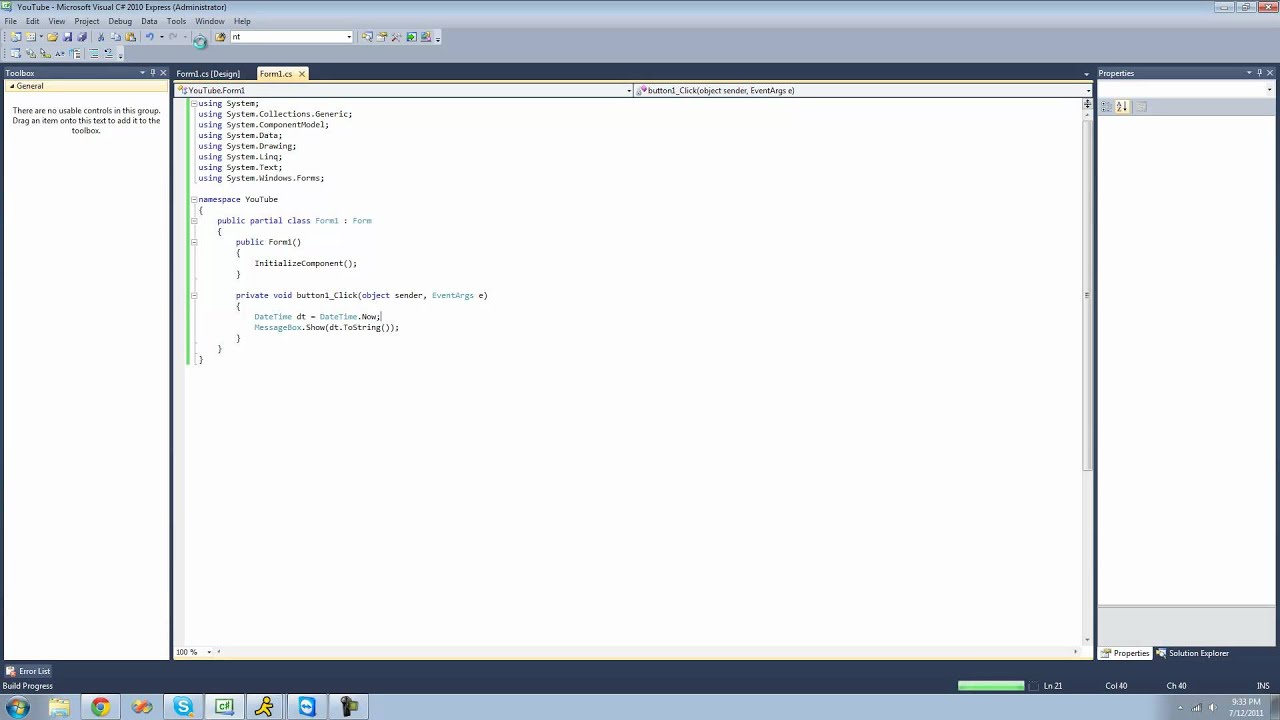 C# Beginners Tutorial - 77 - DateTime Struct
