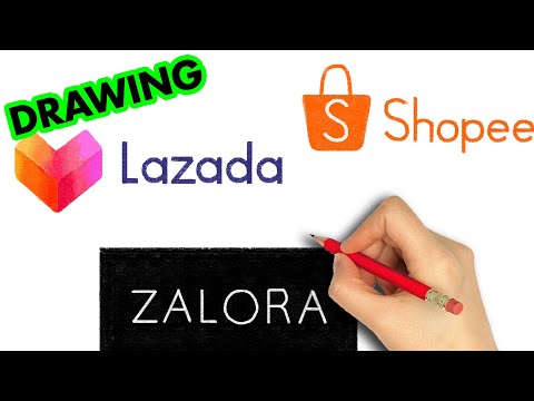 how to draw Shopee Lazada Zalora Logo | Art Therapy