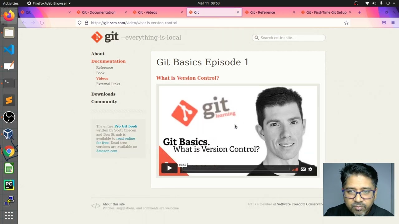 15 git Documentation, Git Book Access, Git command references, Git basic video, Git tutorial links,