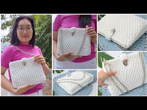 Crocheting a handbag with Honeycomb patternv