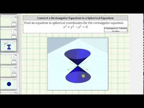 Convert a Rectangular Equation to a Spherical Equation x^2+y^2-z^2=0 ...