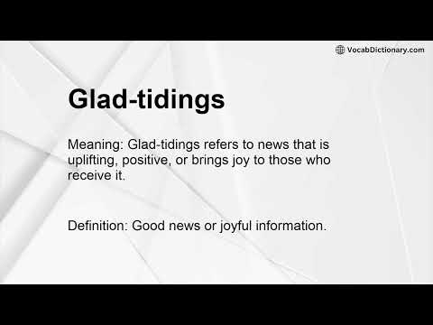 Glad-tidings Meaning