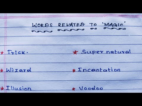 Related word to 'Magic',same meaning word of magic,synonyms,Fair hand,neat handwriting,