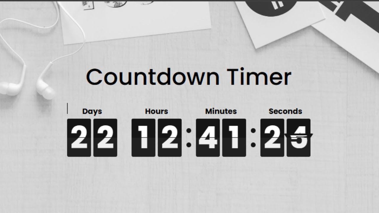 How To Create Countdown Timer Using HTML, CSS, JS | JavaScript And Flipdown Library