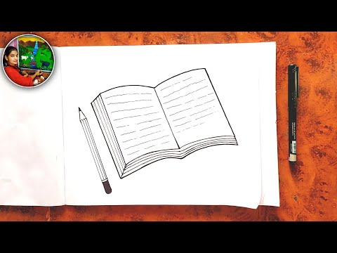 How To Draw A Open Book Step By Step // Easy Drawing Of Open Book // How To Draw An Open Book ||