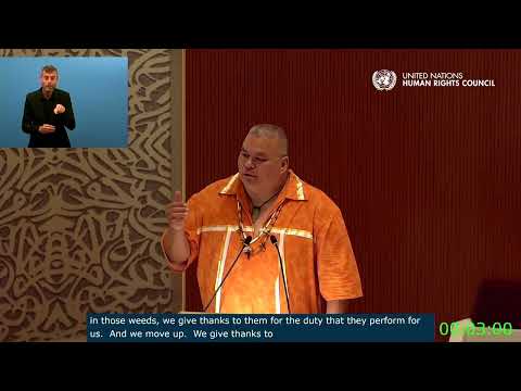 Traditional ritual opening of UN Expert Mechanism on the Rights of Indigenous Peoples' 18th session