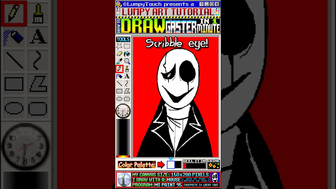 Draw GASTER from UNDERTALE! 1 MINUTE Art Tutorial!