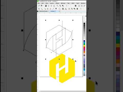 H logo in CorelDraw🔥🔥#shorts #coreldraw