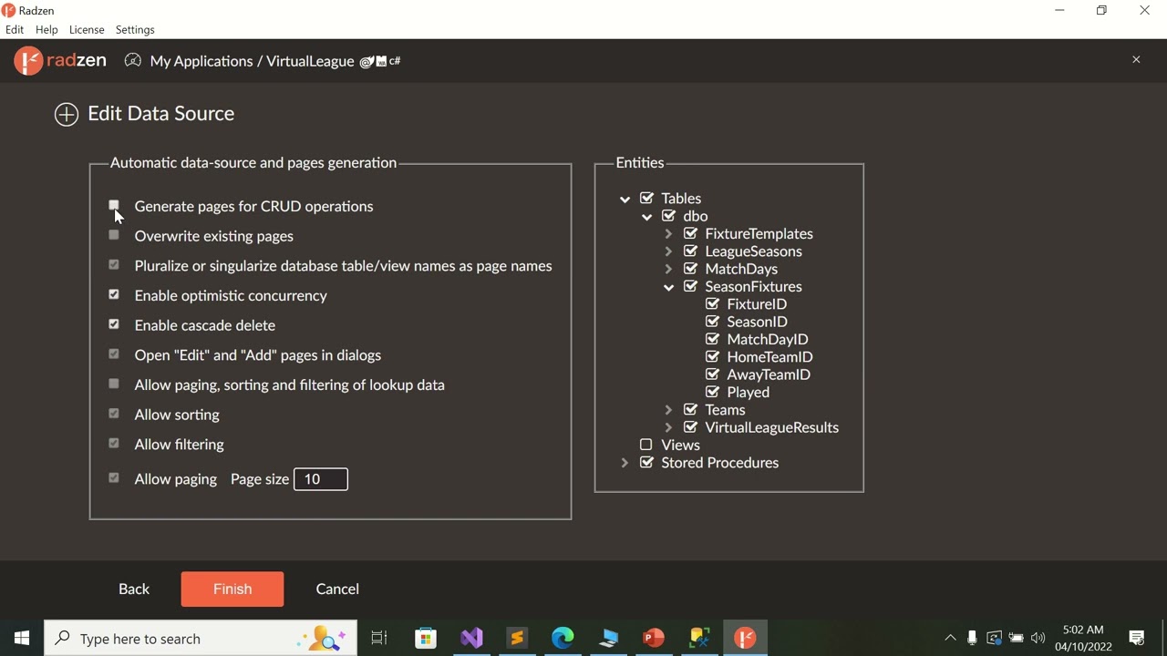 CREATING VIRTUAL FOOTBALL APP USING RADZEN AND RADZEN BLAZOR STUDIO (PART 2) (Generation of ...