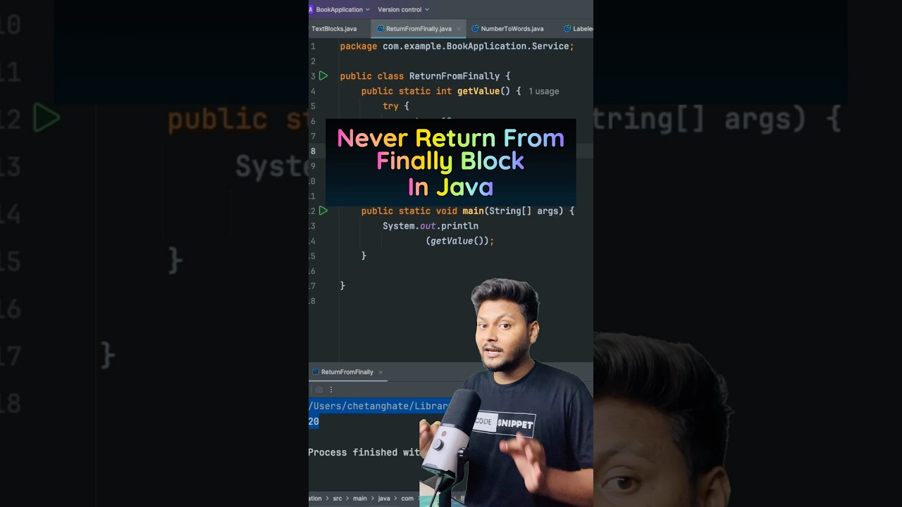 Never Return From Finally Block In Java #java #coding #programming