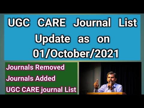 UGC CARE List Update October 2021 | UGC CARE Journal List Update | October 2021 | Milton Joe