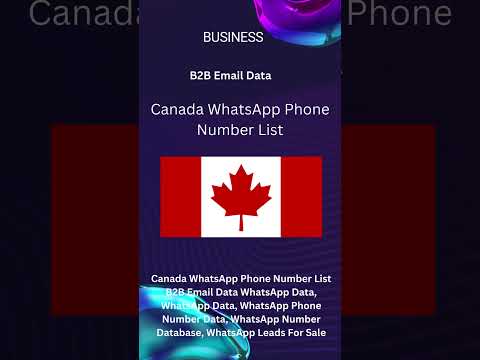 Canada WhatsApp Phone Number List | B2B Email Data