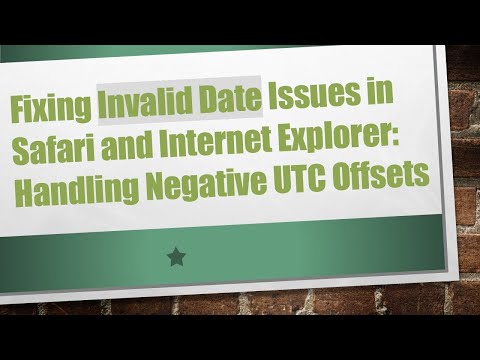Fixing Invalid Date Issues in Safari and Internet Explorer: Handling Negative UTC Offsets