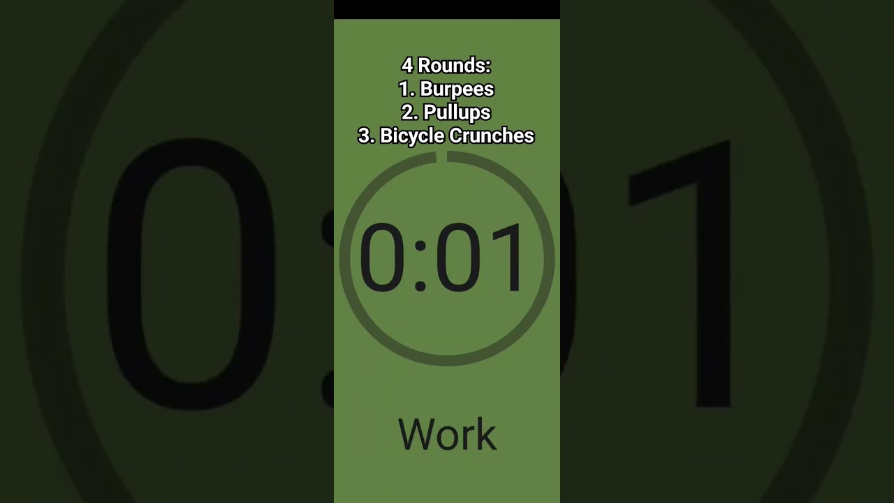 Fullbody HIIT routine with timer! #hiit #workout #fitness #tabata #timer #burpees #pullups #crunches