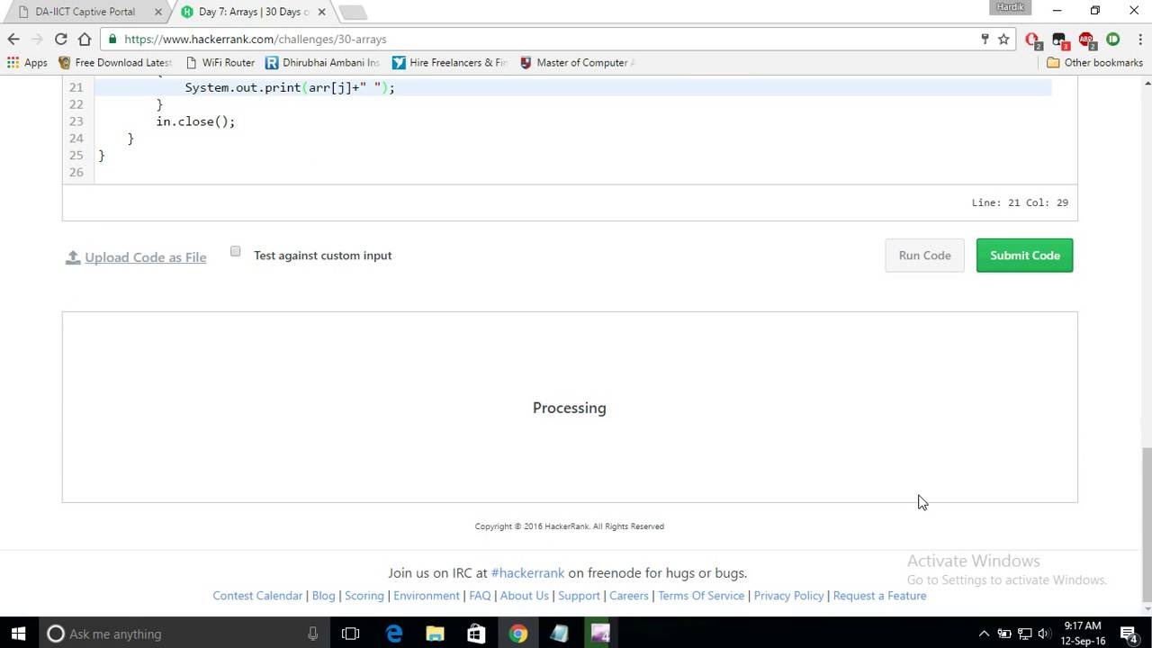 Day 7 of code: Arrays! hackerrank | java | tutorial