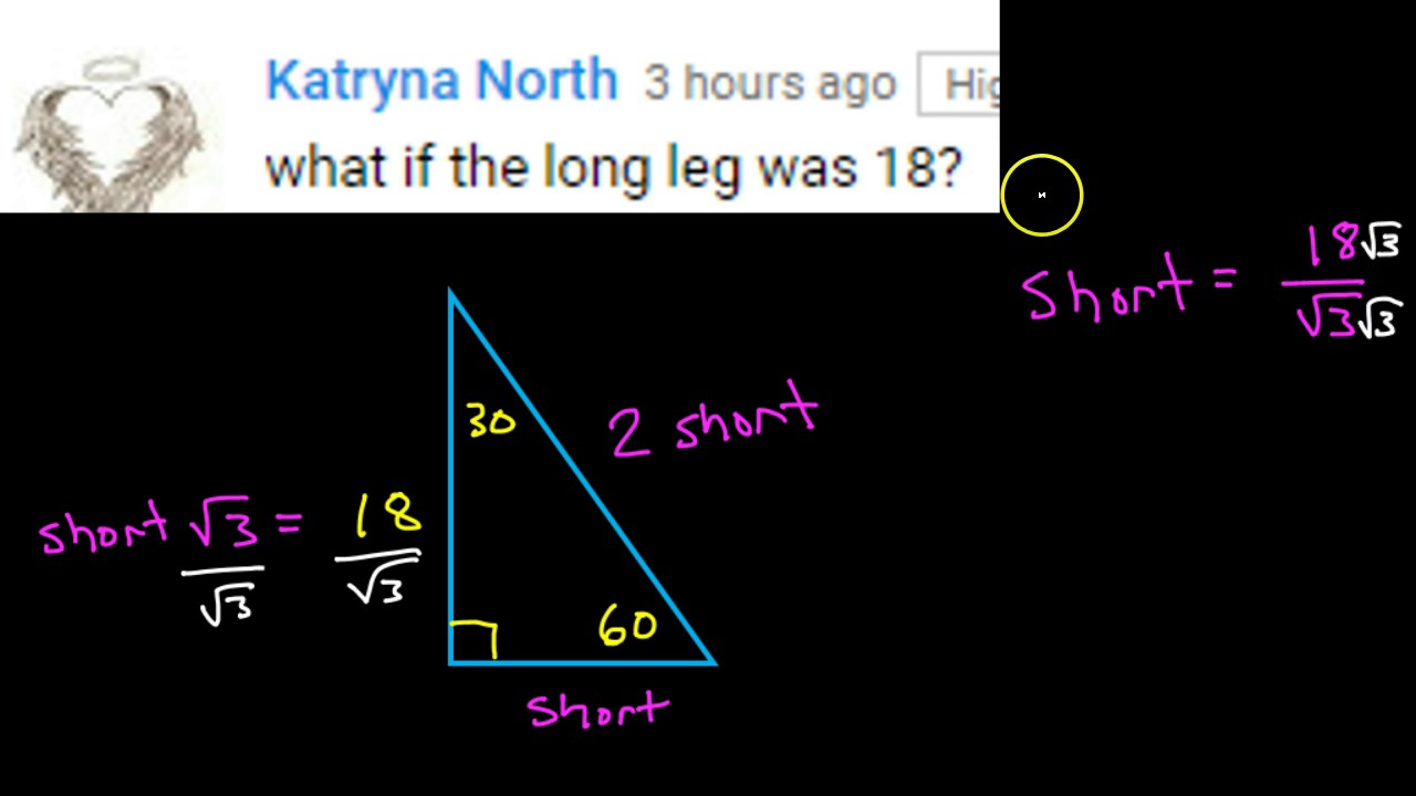 How do you solve a 30 60 90 triangle if the long leg is 18