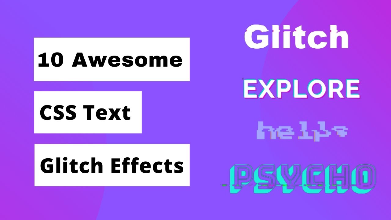 10 Awesome CSS Glich Effects | Best CSS Text Glitch Effects Examples Free Download | Wpshopmart