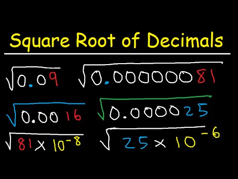 How To Find The Square Root of Small Decimal Numbers Using Scientific Notation