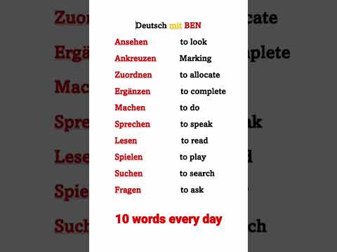 Wörter auf Deutsch A1/German word A1/10 words every day