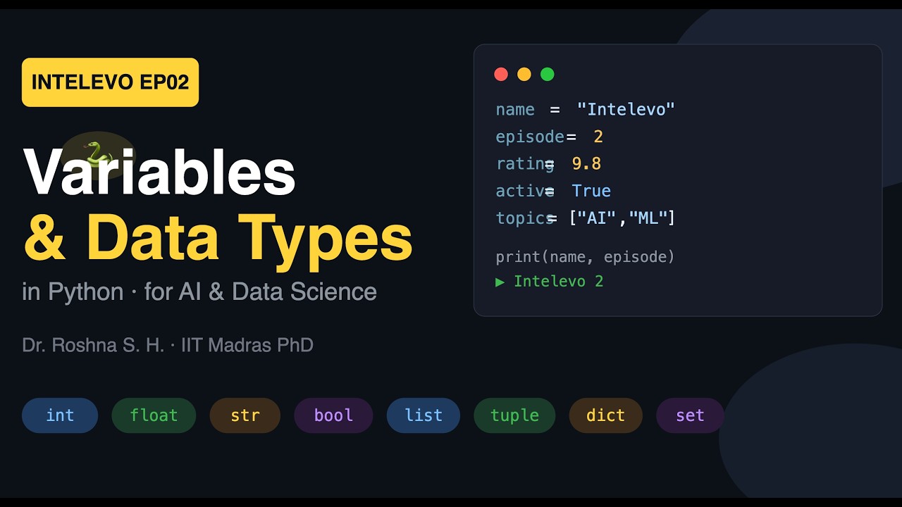 Variables, Data Types & Keywords in Python | For AI & Data Science
