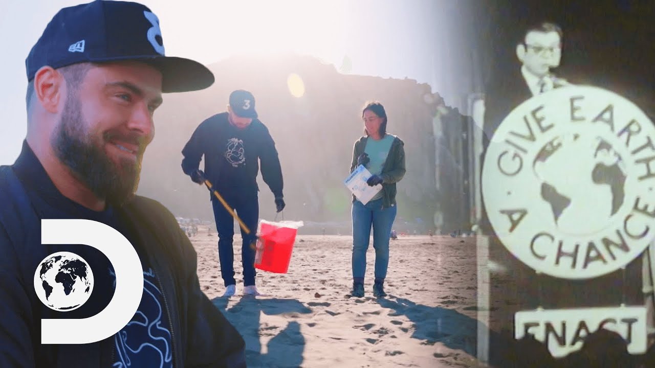 Zac Efron Helps Clean Up A Californian Beach And Learns About Earth Day | Great Global Clean Up