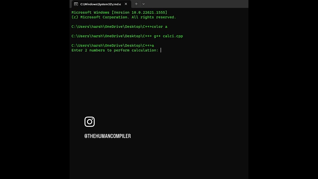 Simple Calculator Program in C++ with User Input and Looping #shorts #technology #thehumancompiler