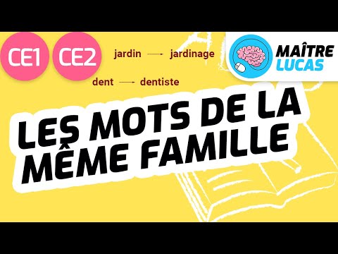 Les mots de la même famille ce1 ce2 - Français - Étude de la langue - Lexique - Vocabulaire