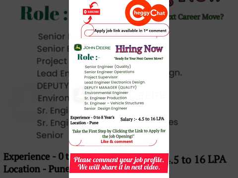 #johndeere๐ฆ#jobs #hiringnow #quality #operations #jobvacancy #youtubeshorts #viralvideo #subscribe